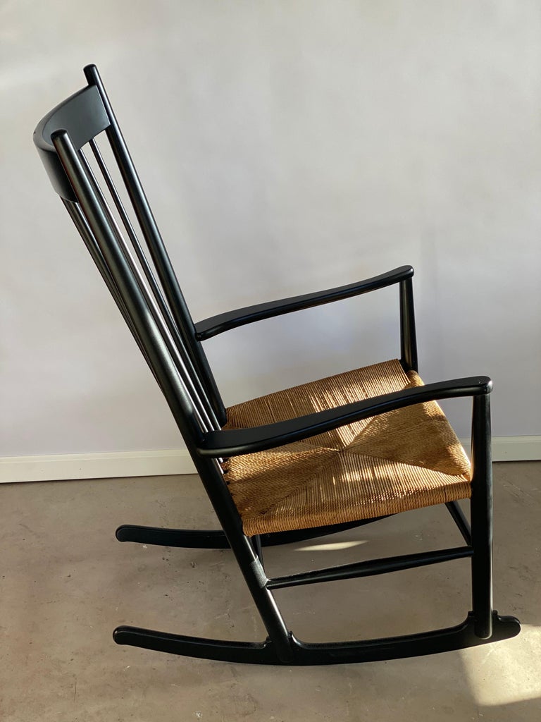 Hans Wegner Rocking Chair Model J16 for FDB Mobler For Sale at 1stDibs