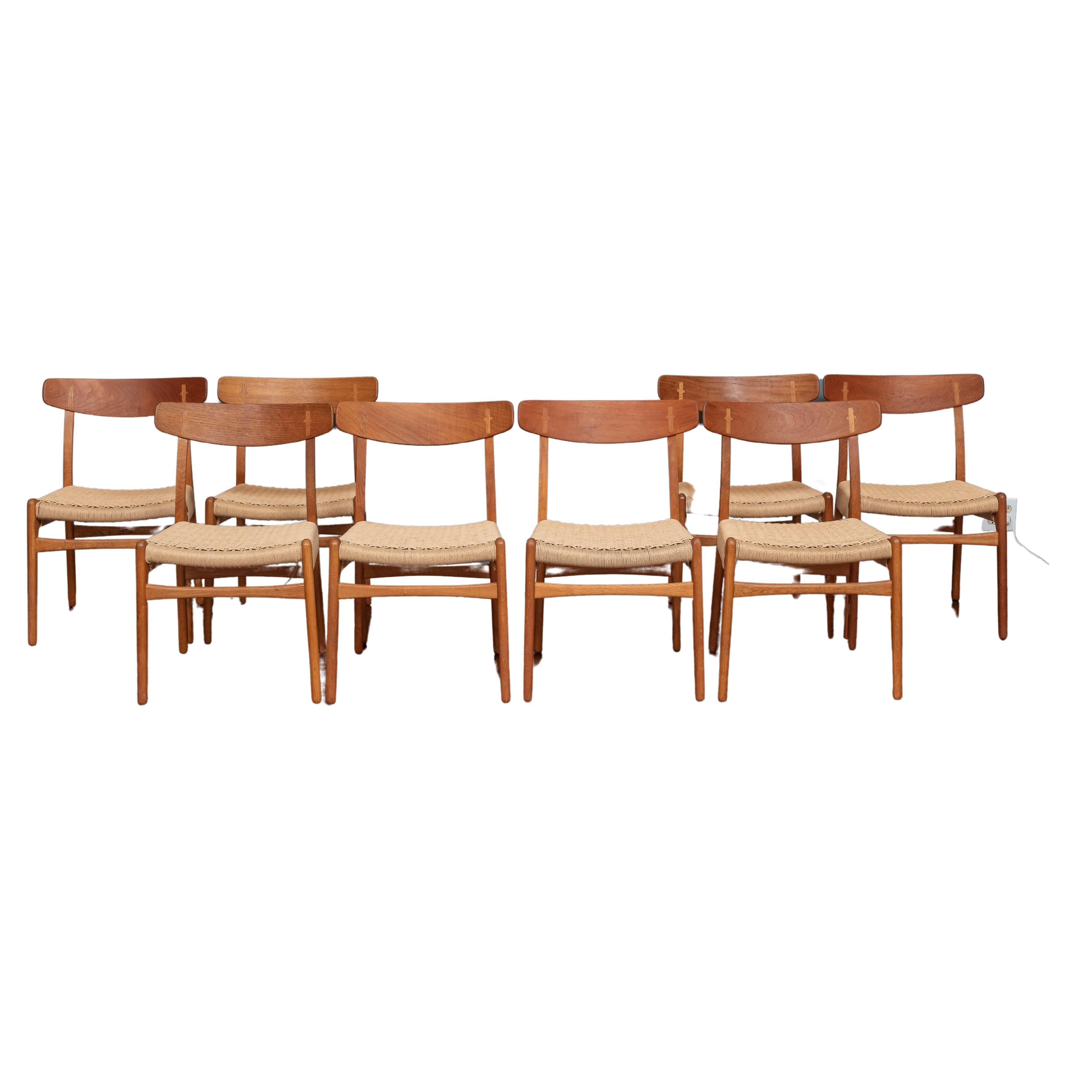 Hans Wegner Set of Six CH20 Elbow Chairs at 1stDibs