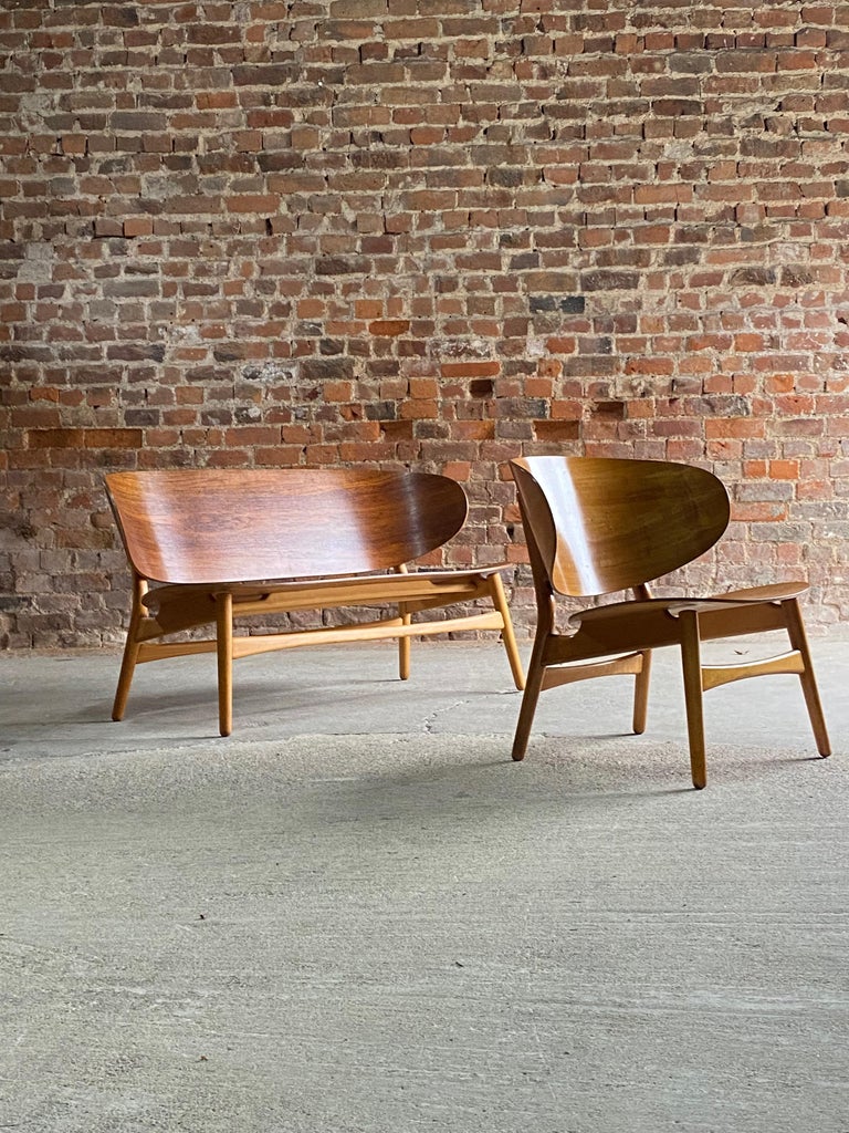 Hans Wegner Shell Settee Model 1935 and Shell Chair Model 1936 Fritz ...