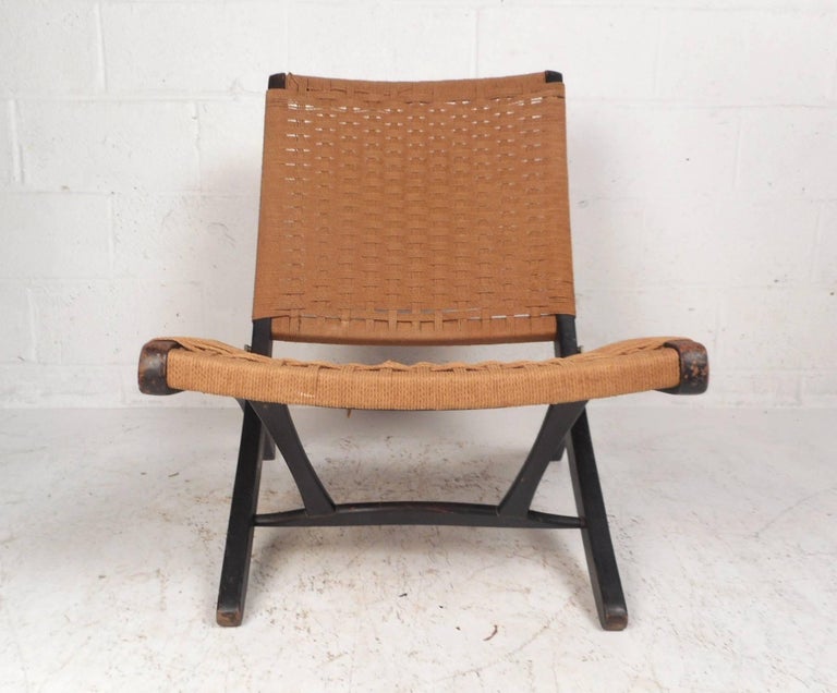Folding Rope Lounge Chair For Sale at 1stDibs | folding barcelona chair ...