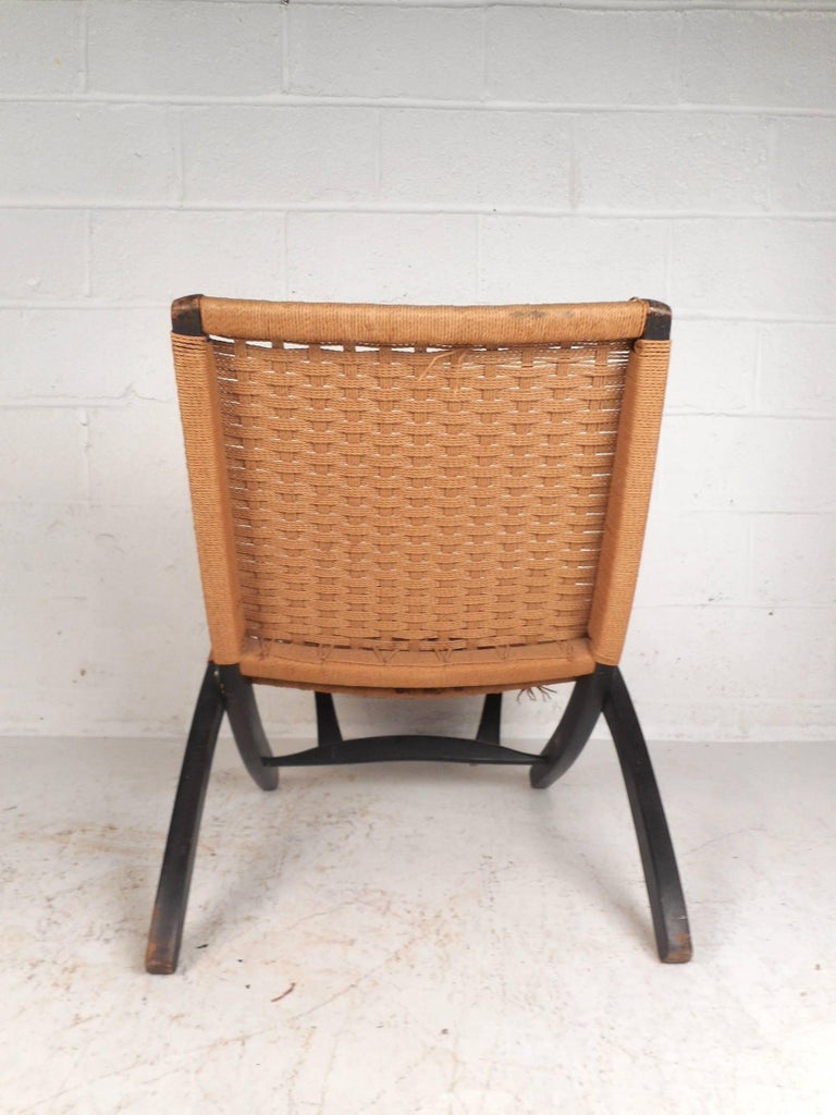 Folding Rope Lounge Chair For Sale at 1stDibs | folding barcelona chair ...