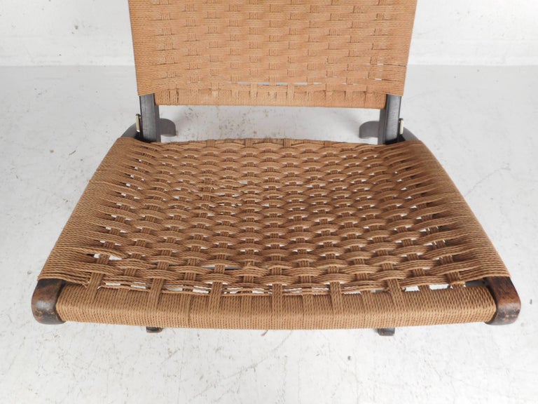 Folding Rope Lounge Chair For Sale at 1stDibs | folding barcelona chair ...