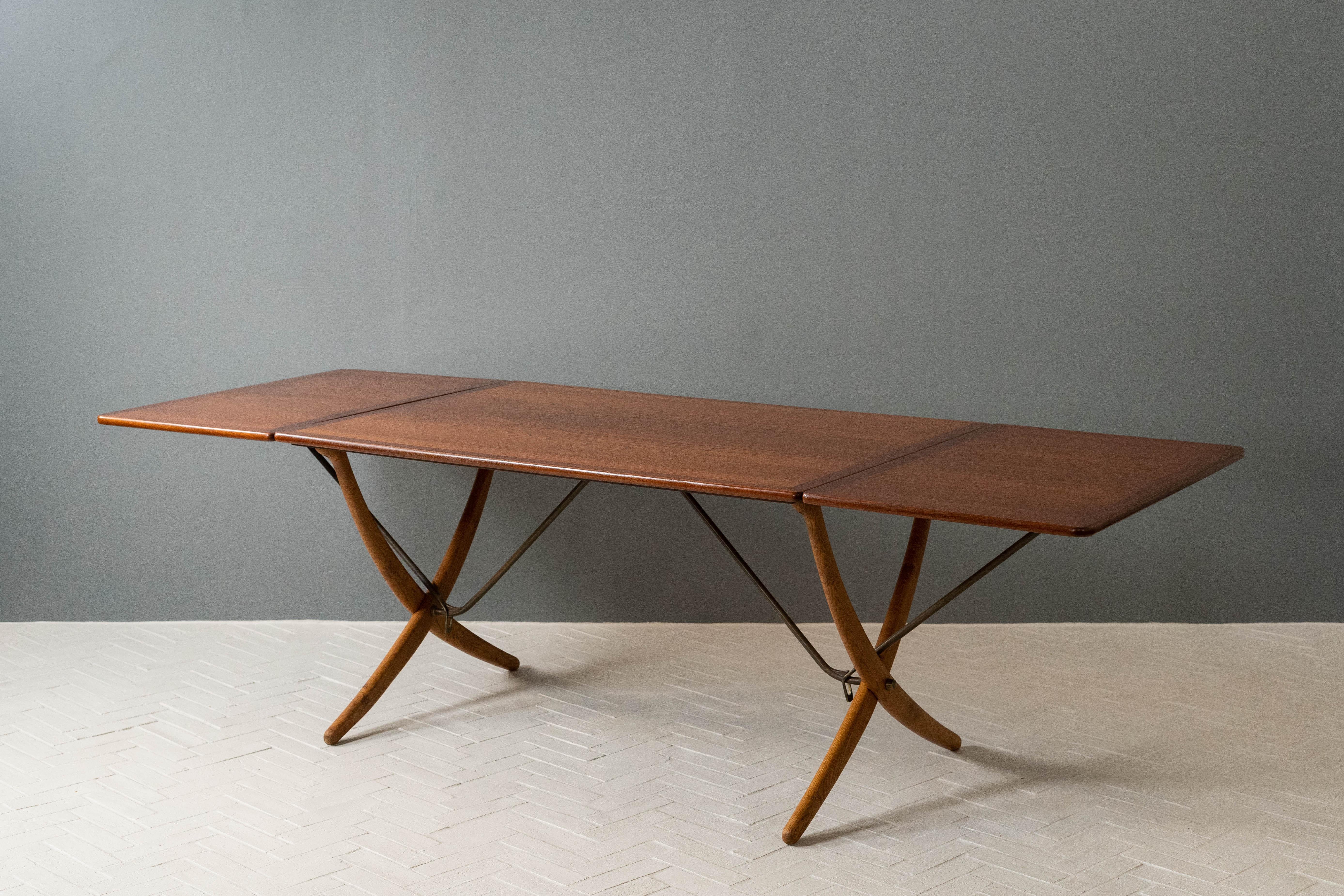 Hans Wegner Teak and Oak Dining Table For Sale at 1stDibs