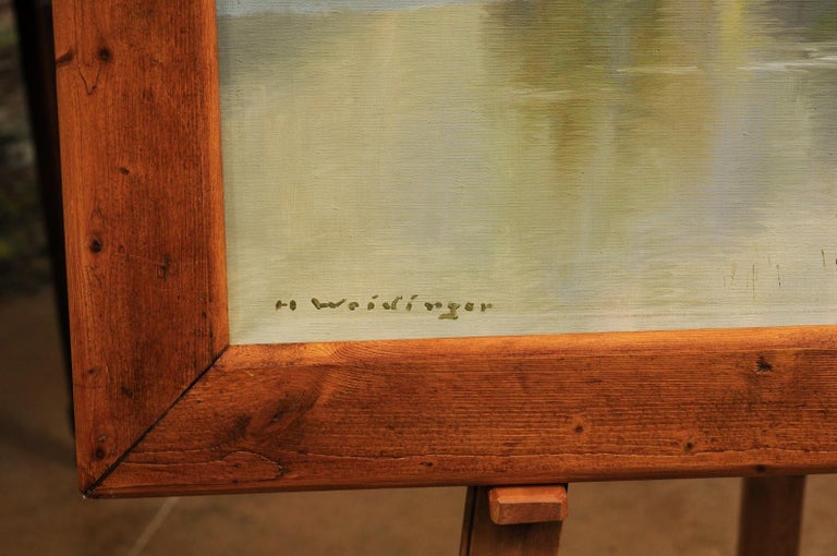 Hans Weidinger 1940s Oil Landscape Painting of Tegernsee in the ...