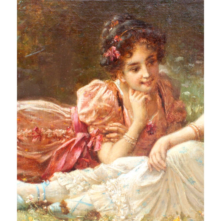 Hans Zatzka (Austrian, 1859-1945) A Very Fine Oil on Canvas "Spring ...