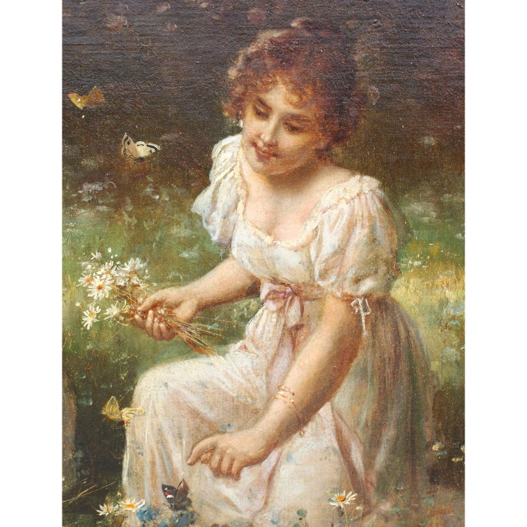 Hans Zatzka (Austrian, 1859-1945) A Very Fine Oil on Canvas "Spring ...