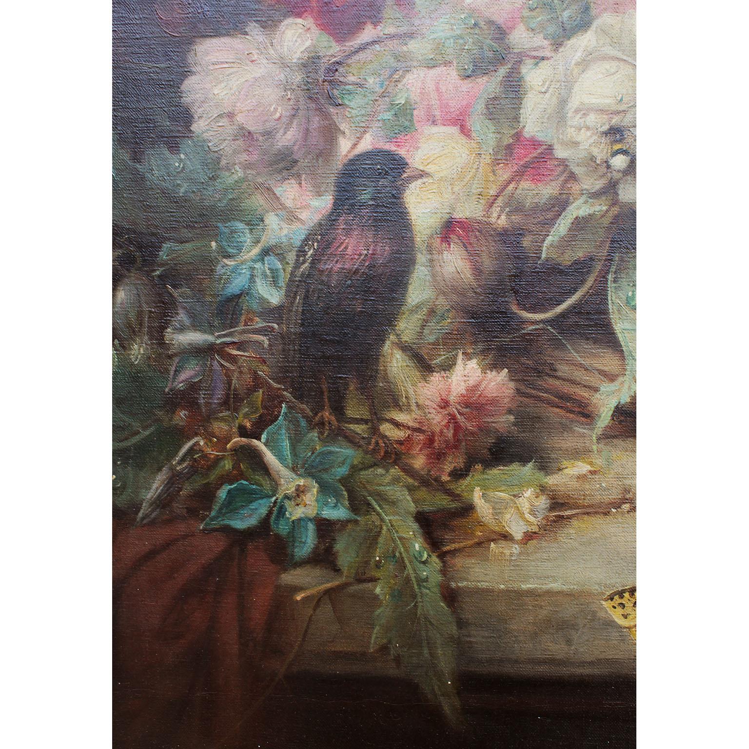 Hans Zatzka Oil on Canvas "Wicker Basket of Spring Flowers" For Sale at ...