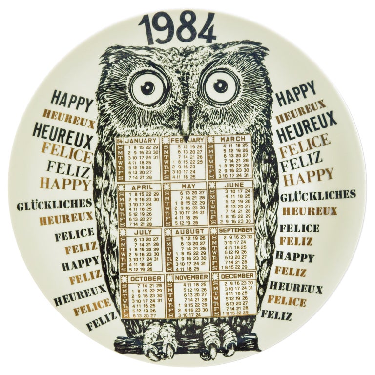 Happy 1984, Calendar Series by Piero Fornasetti, 1984 at 1stDibs ...