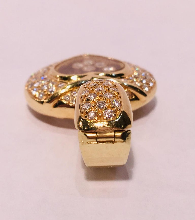 Happy Diamond Heart Enhancer Pendant Floating Diamonds 18 Karat Yellow ...