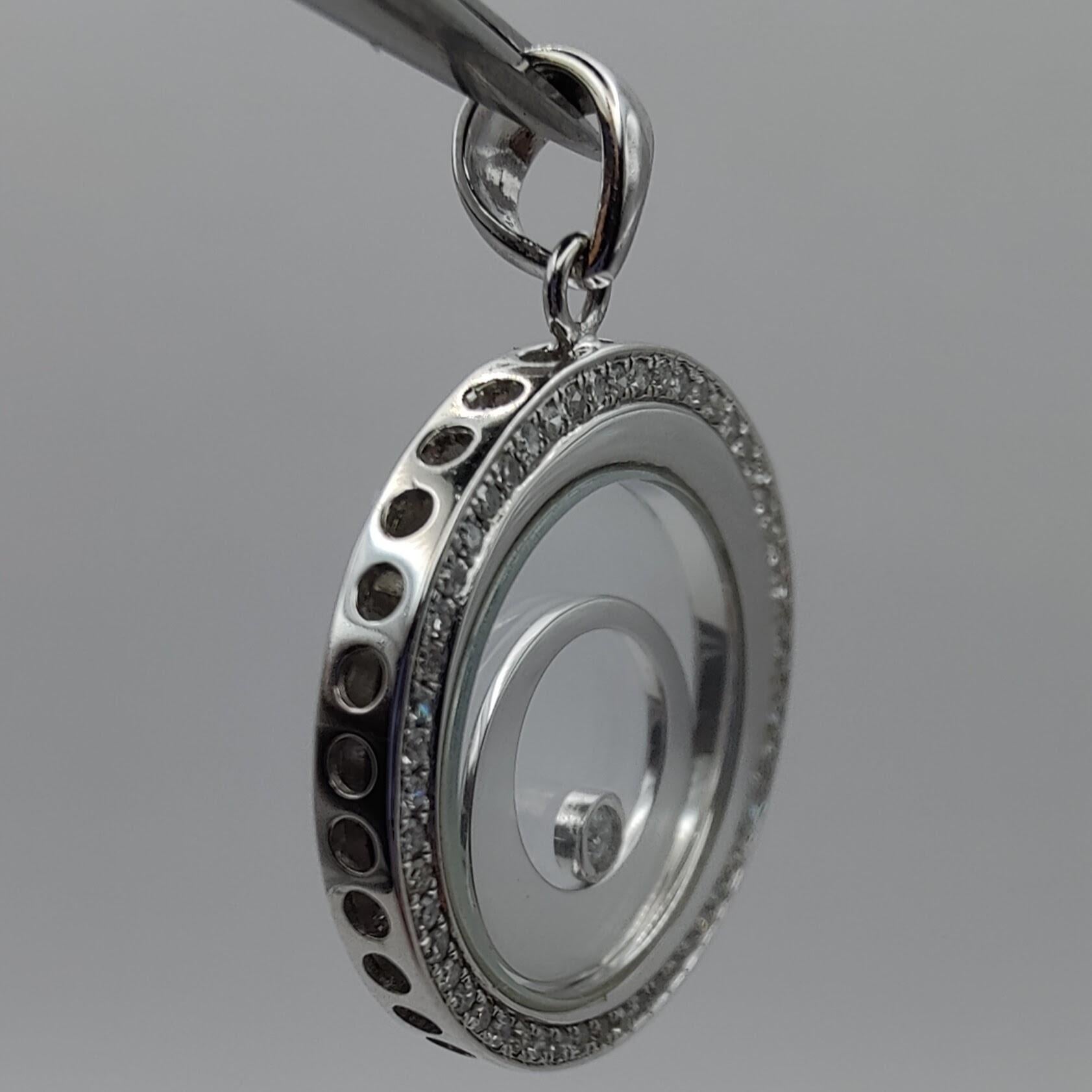Happy Diamonds Eccentric Circles Pendant in 18K White Gold For Sale at ...