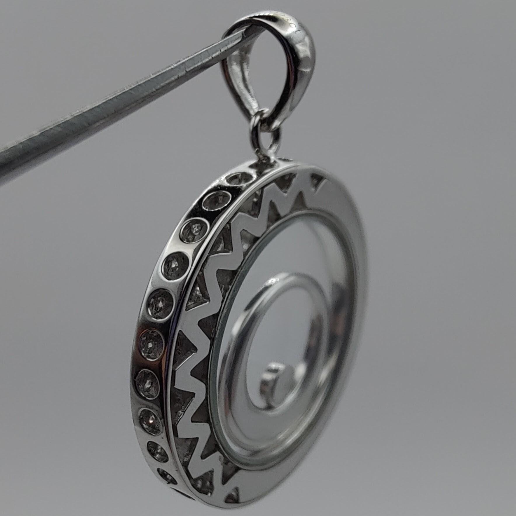 Happy Diamonds Eccentric Circles Pendant in 18K White Gold For Sale at ...