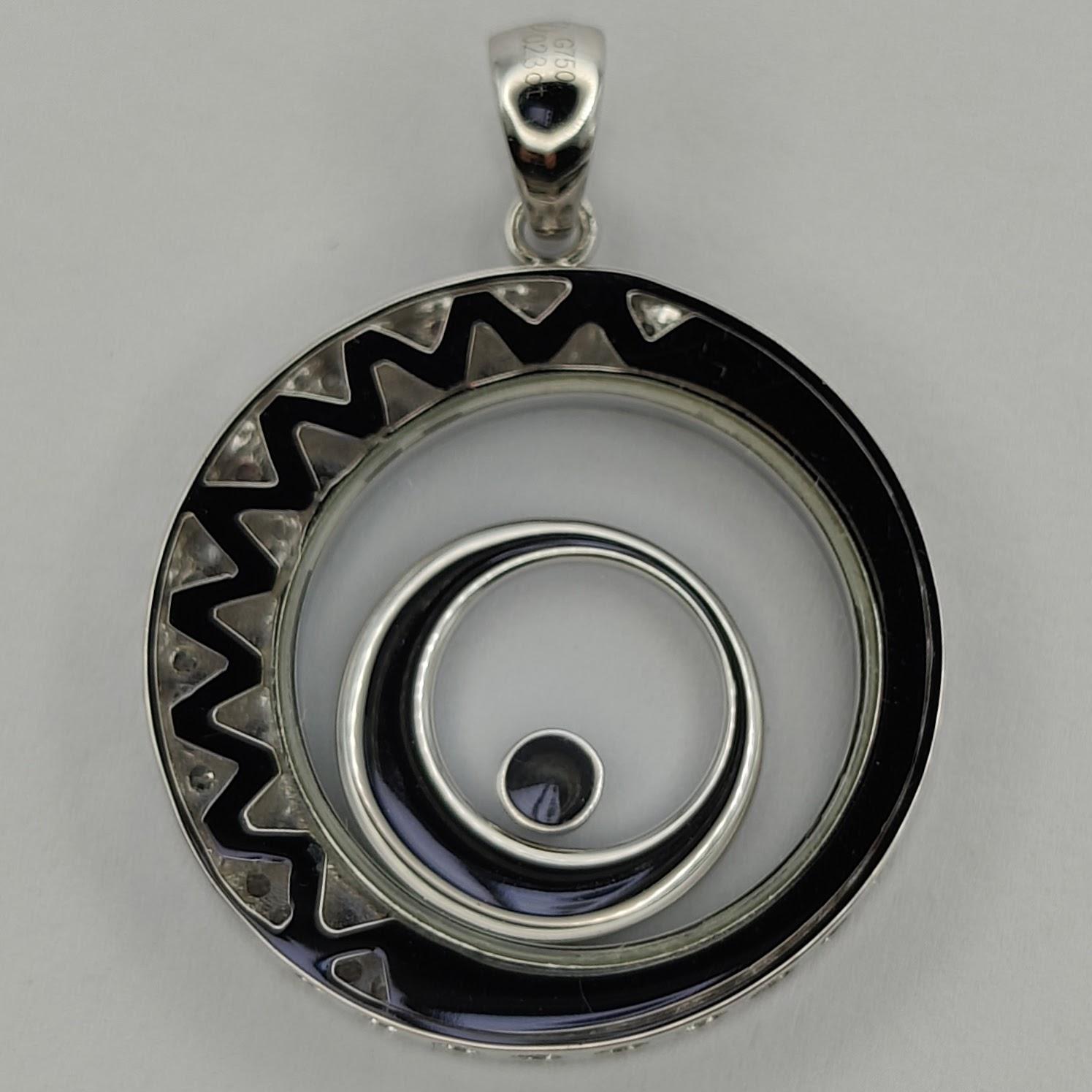Happy Diamonds Eccentric Circles Pendant in 18K White Gold For Sale at ...