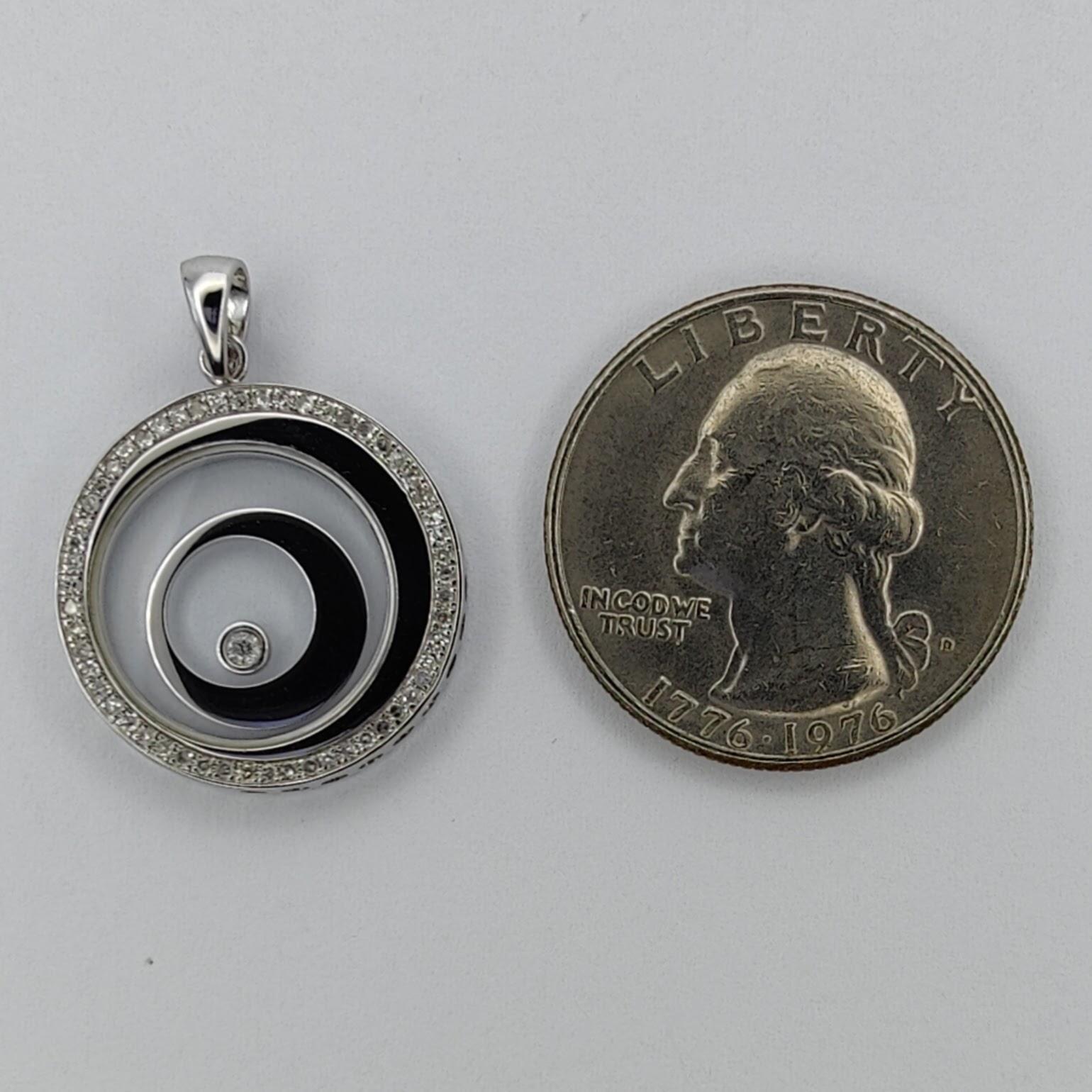 Happy Diamonds Eccentric Circles Pendant in 18K White Gold For Sale at ...