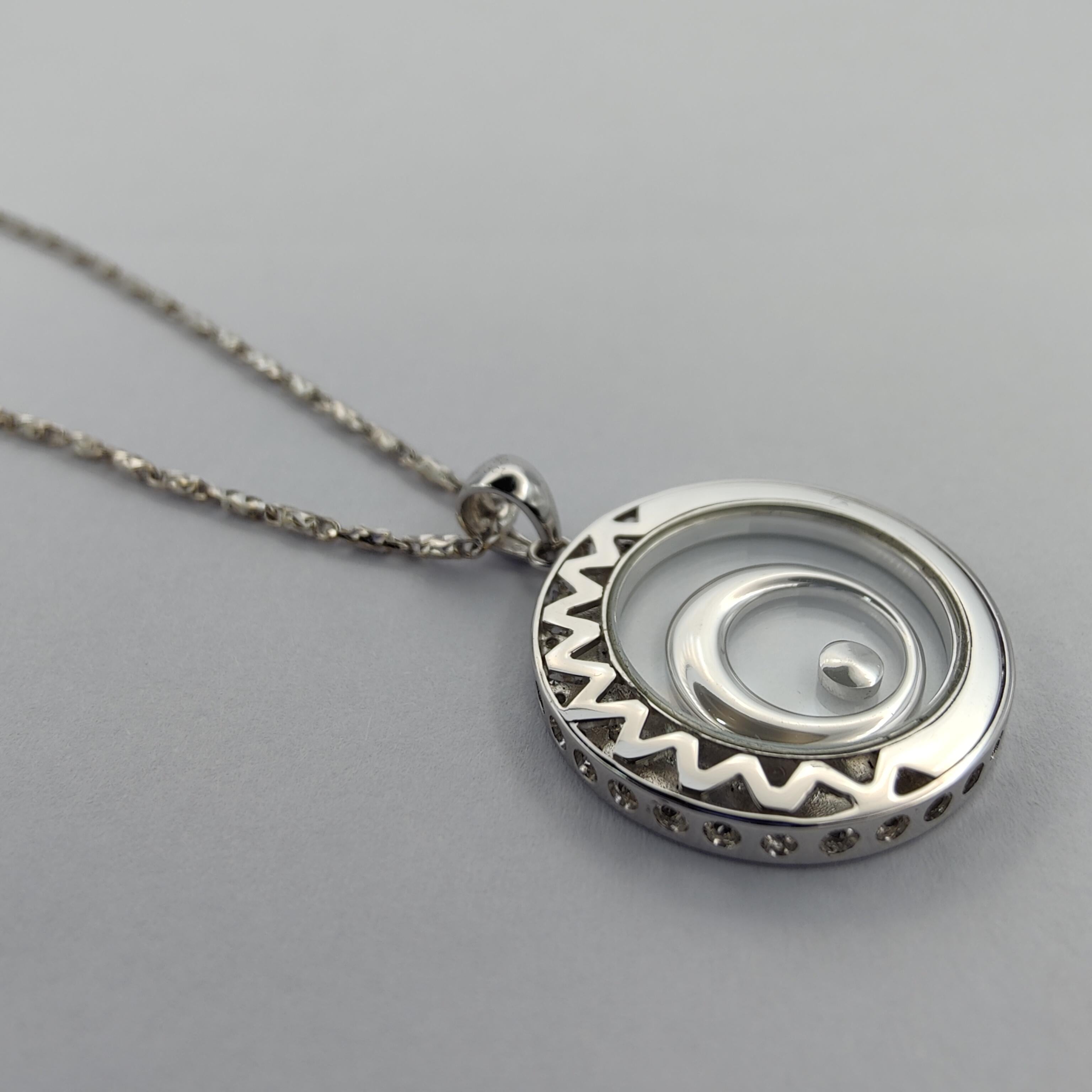 Happy Diamonds Eccentric Circles Pendant in 18K White Gold For Sale at ...