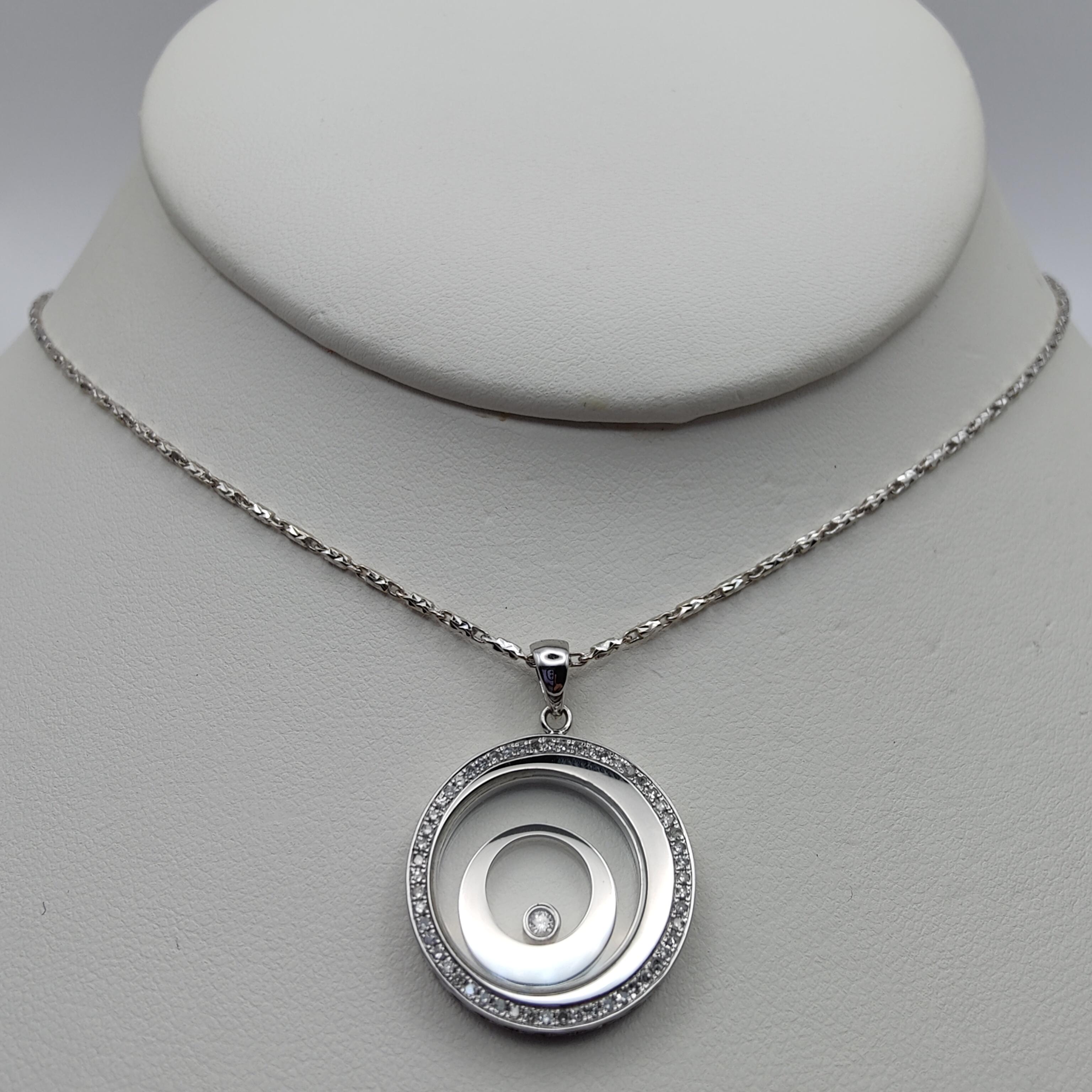 Happy Diamonds Eccentric Circles Pendant in 18K White Gold For Sale at ...