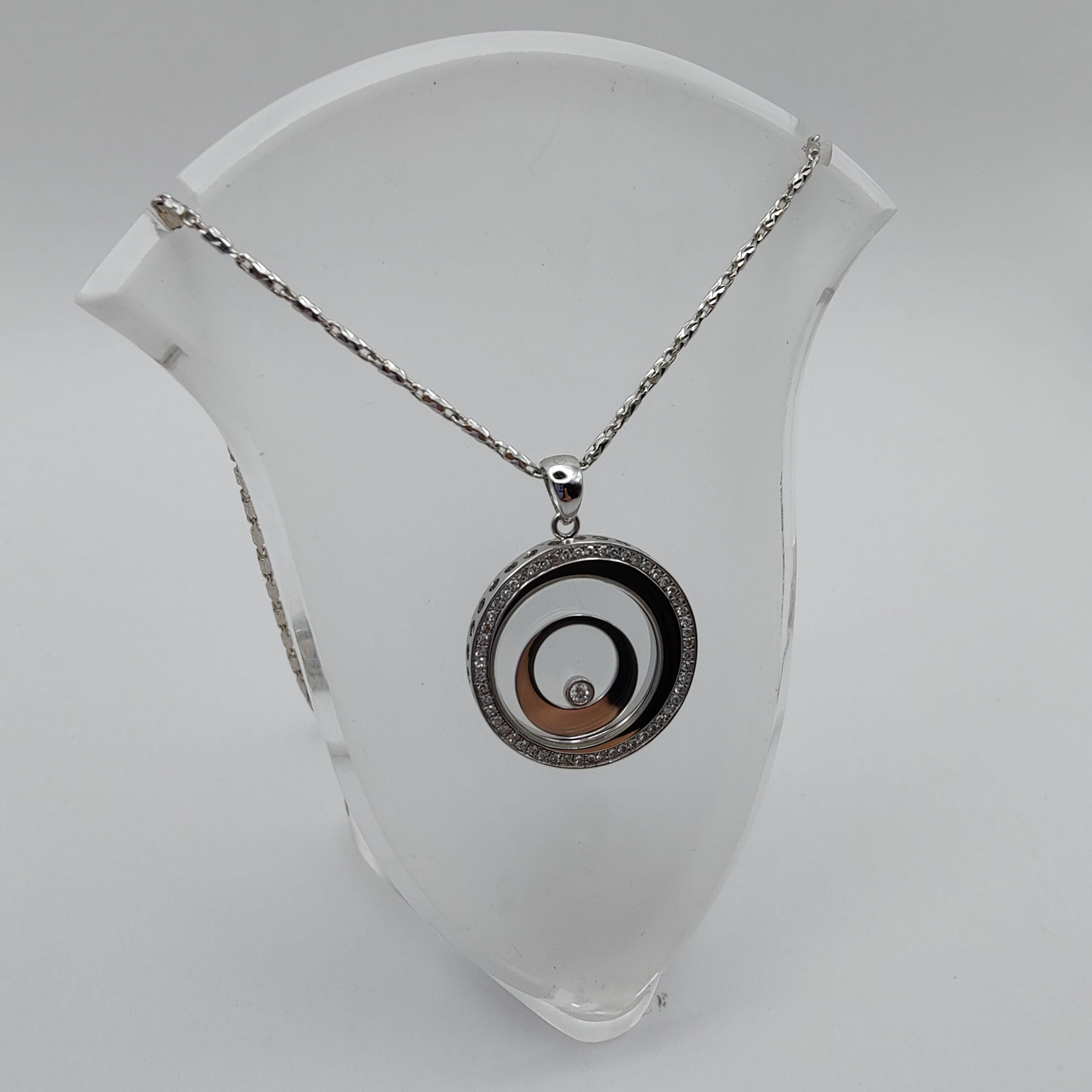 Happy Diamonds Eccentric Circles Pendant in 18K White Gold For Sale at ...