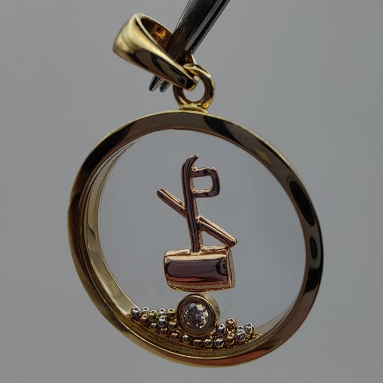 Happy Diamonds Musical Instrument Erhu Pendant in 18K Yellow, Rose ...