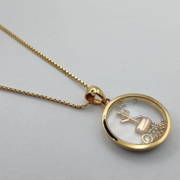 Happy Diamonds Musical Instrument Erhu Pendant in 18K Yellow, Rose ...