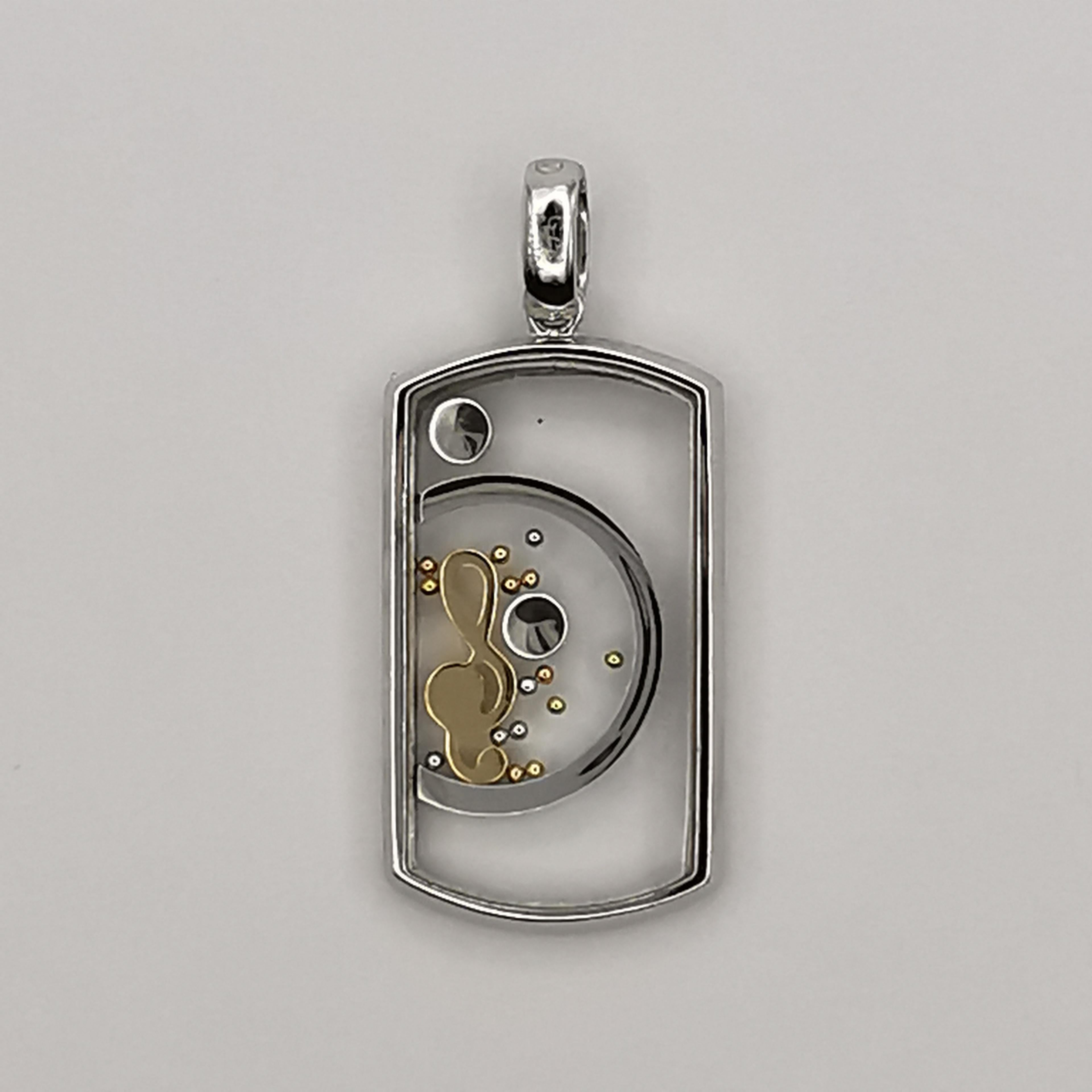 Happy Diamonds Musical Note Pendant in 18K White and Yellow Gold For ...
