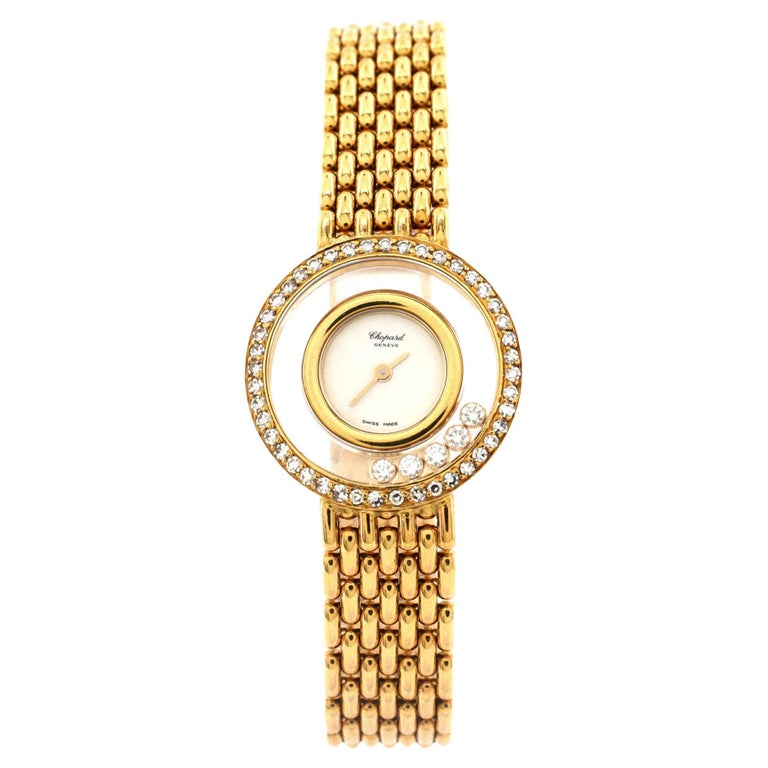 Happy Diamonds Round Quartz Watch Yellow Gold with Diamond Bezel and ...