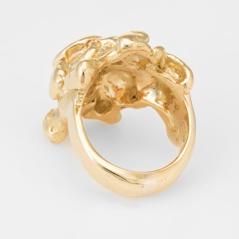 Happy Pig Ring Vintage 18k Yellow Gold Estate Fine Animal Jewelry Pre ...