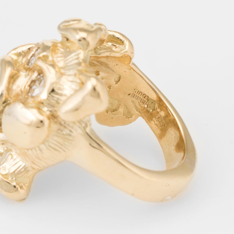 Happy Pig Ring Vintage 18k Yellow Gold Estate Fine Animal Jewelry Pre ...