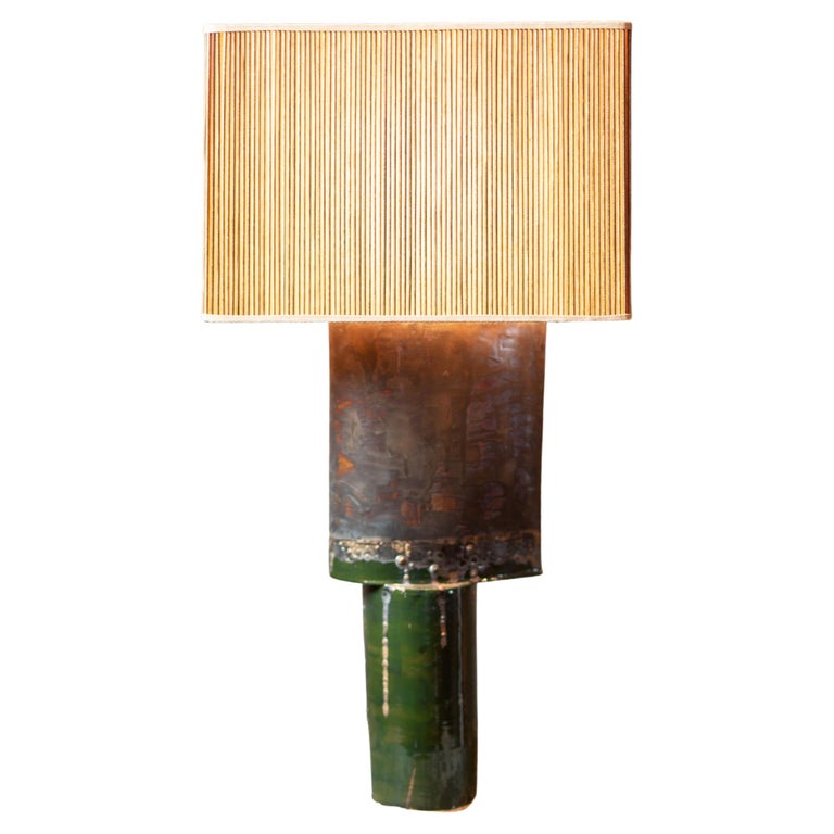 Happy Tears 2-Tier Table Lamp, Molten, Metallic Glaze on Stoneware ...