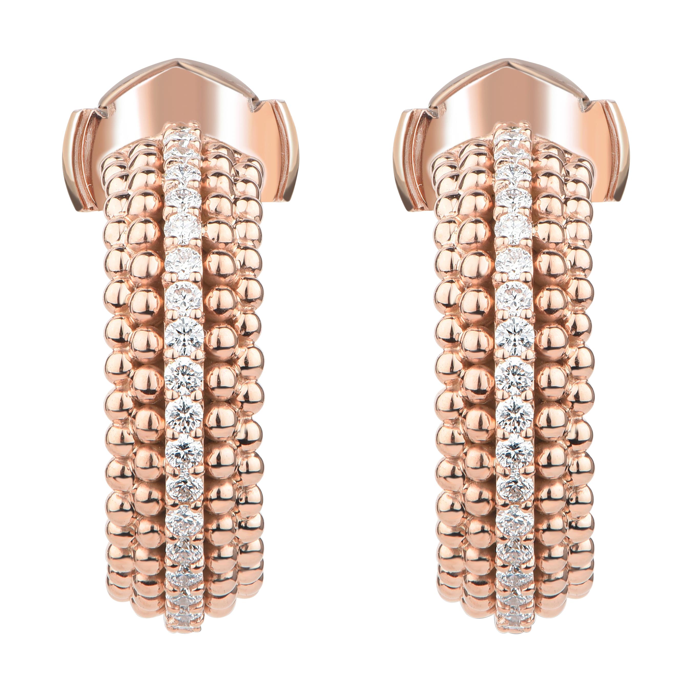 Harakh 6.85 Carat Colorless Diamond 18 Karat Rose Gold Earrings For ...