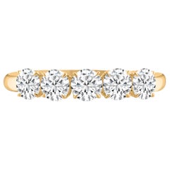 Harakh 1.00 Carat Colorless Natural Diamond 18 Karat Gold Floral ...