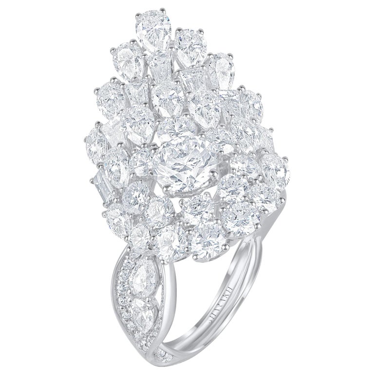 Harakh Peacock GIA Certified 6.80 ct TDW Colorless Diamond 18 kt ...