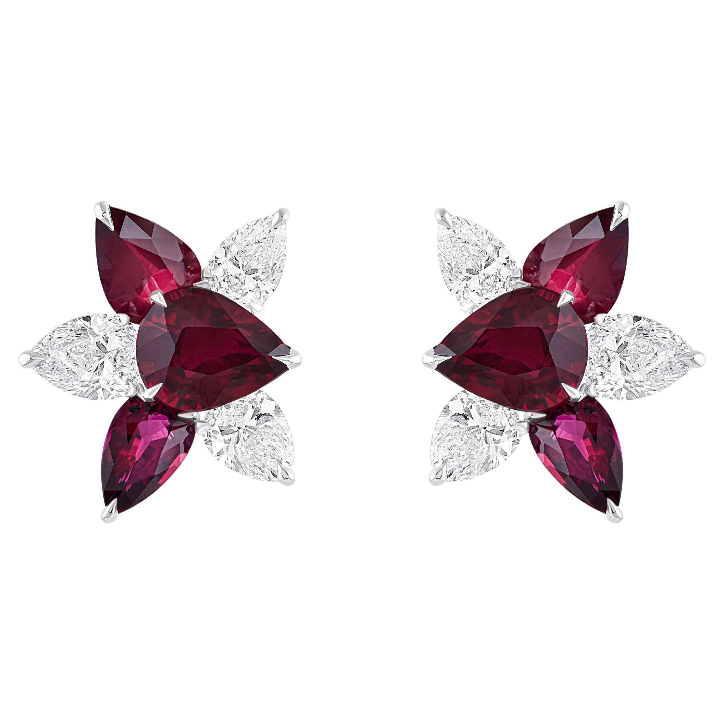 Harakh 1 1/2 Carat Brilliant Cut Natural Colorless Diamond and Ruby ...