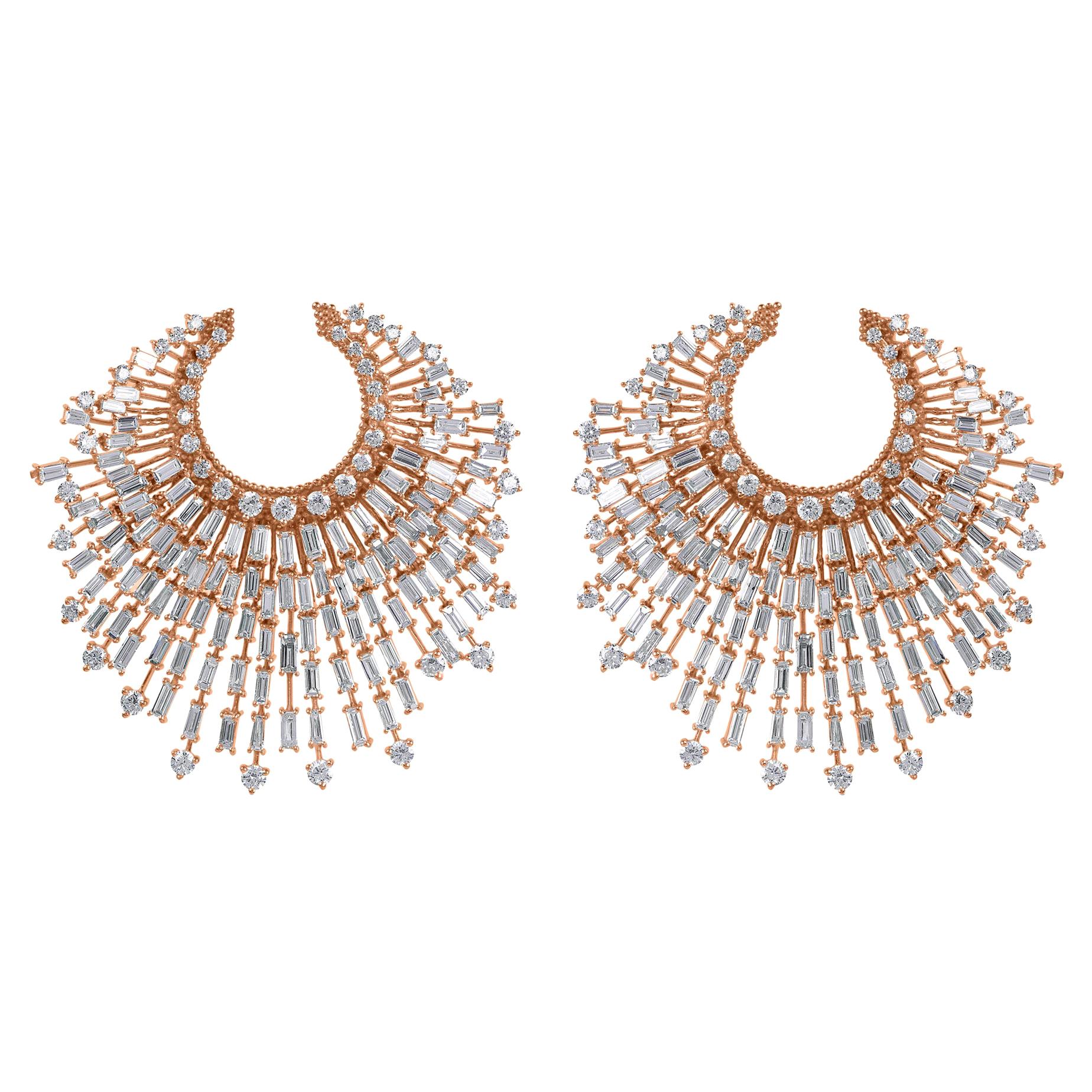 Harakh 18 Karat Rose Gold Sunlight Earrings For Sale (Free Shipping) at ...