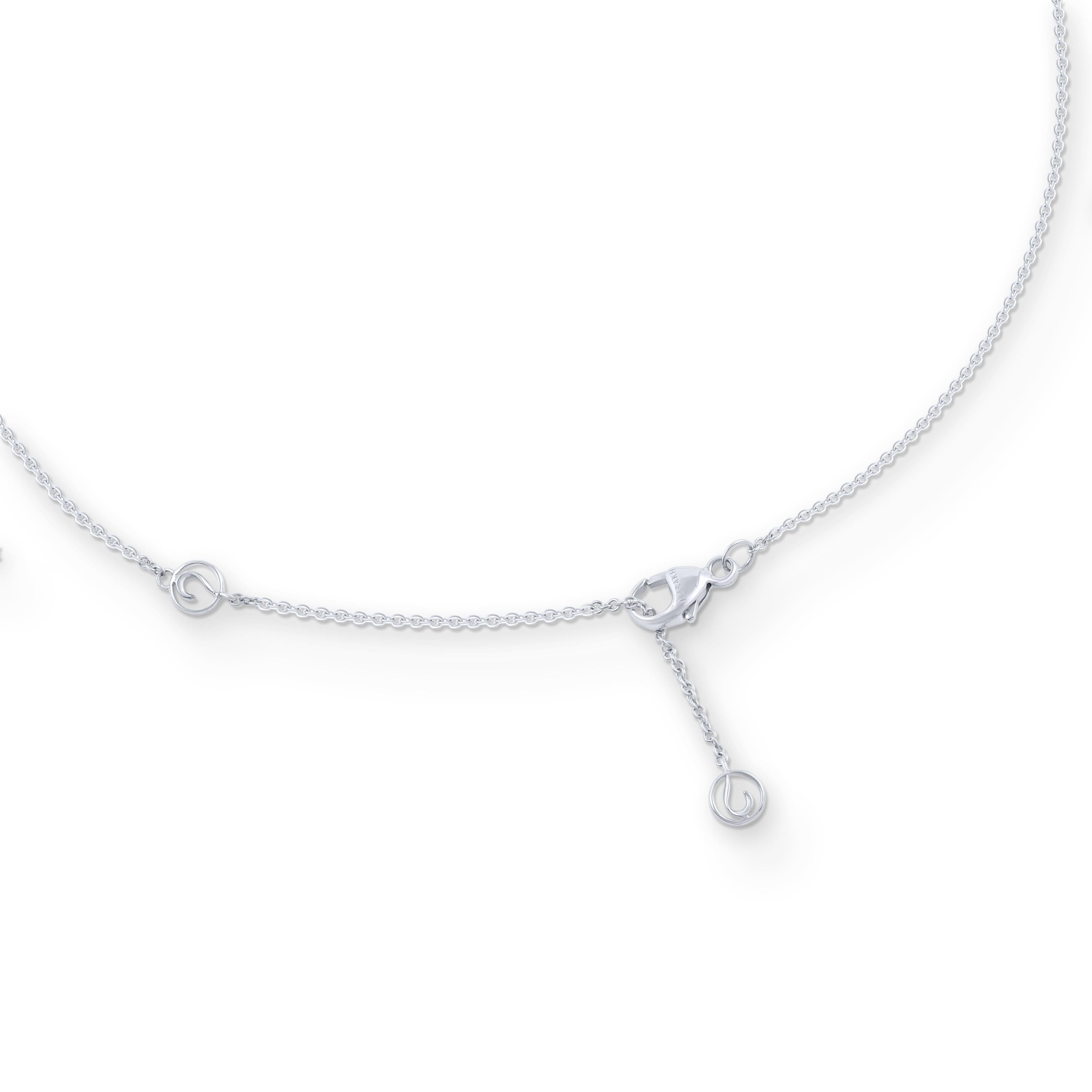 Harakh Colorless Diamond 0.85 Carat Station Necklace in 18 Kt White ...