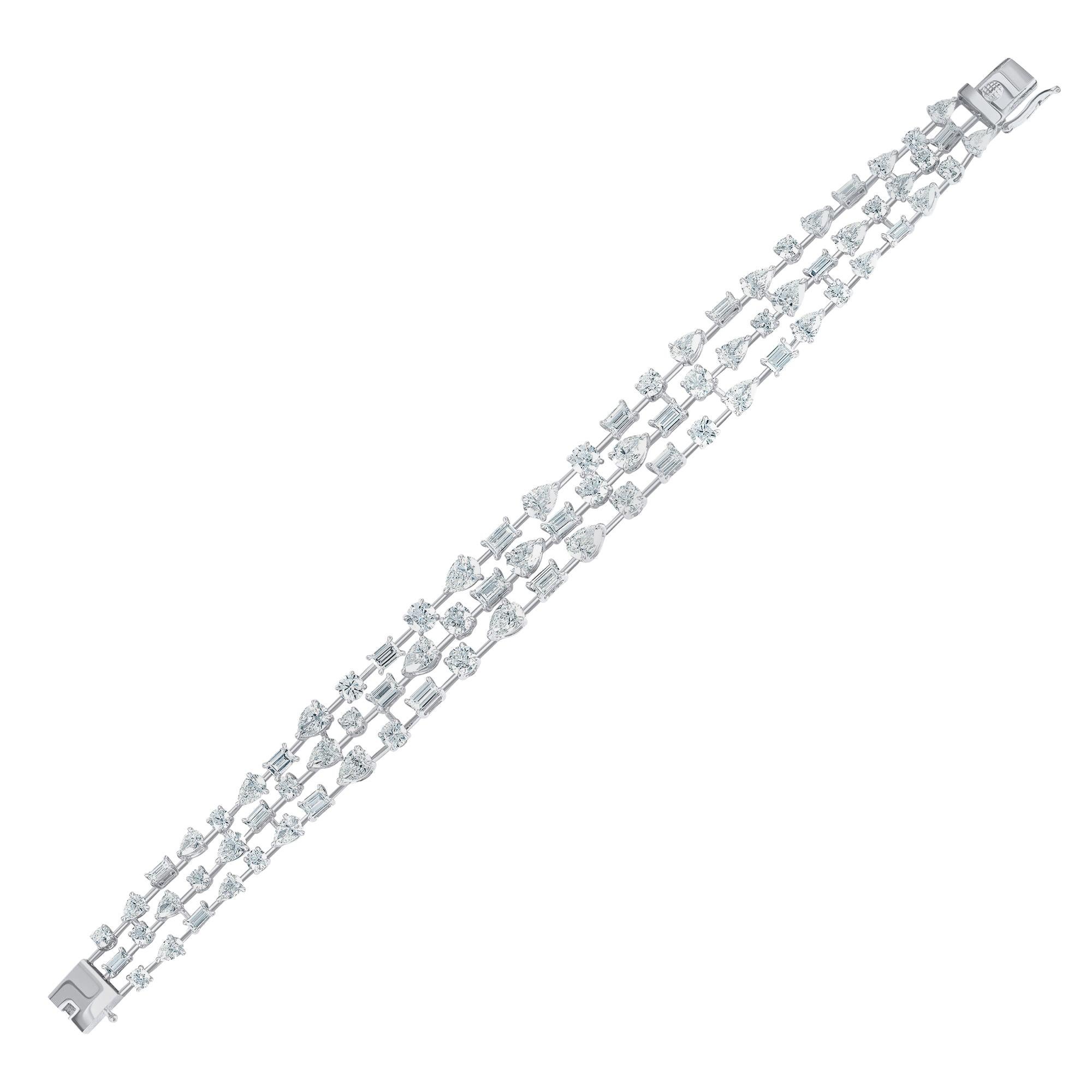 18 Karat Rose Gold 15.13 Carat Fancy Diamond Net Bracelet For Sale at ...