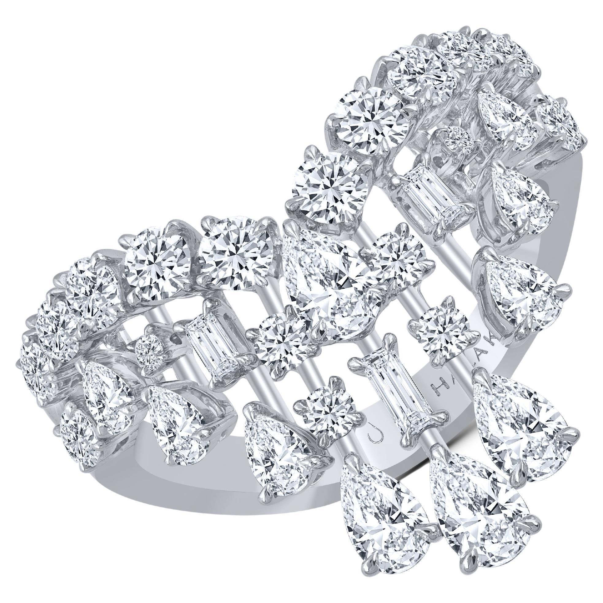 Harakh Colorless Diamond 1.65 Carat Cluster Ring in 18 Kt White Gold ...
