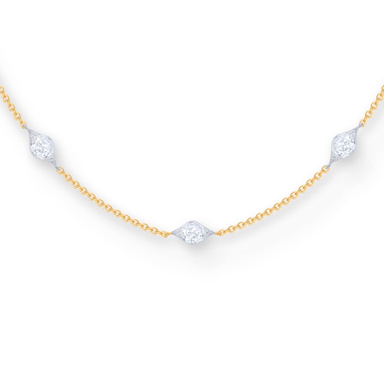 Harakh Colorless Natural Diamond 1.55 Carat Station Necklace in 18 KT ...