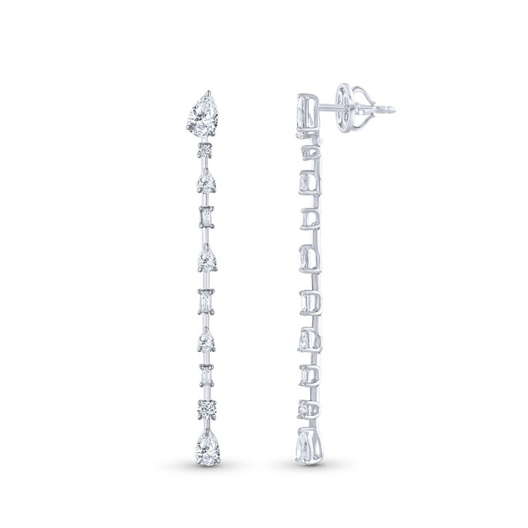 Harakh Natural Diamond 2.00 Carat Dangling Earrings in 18 KT White Gold ...