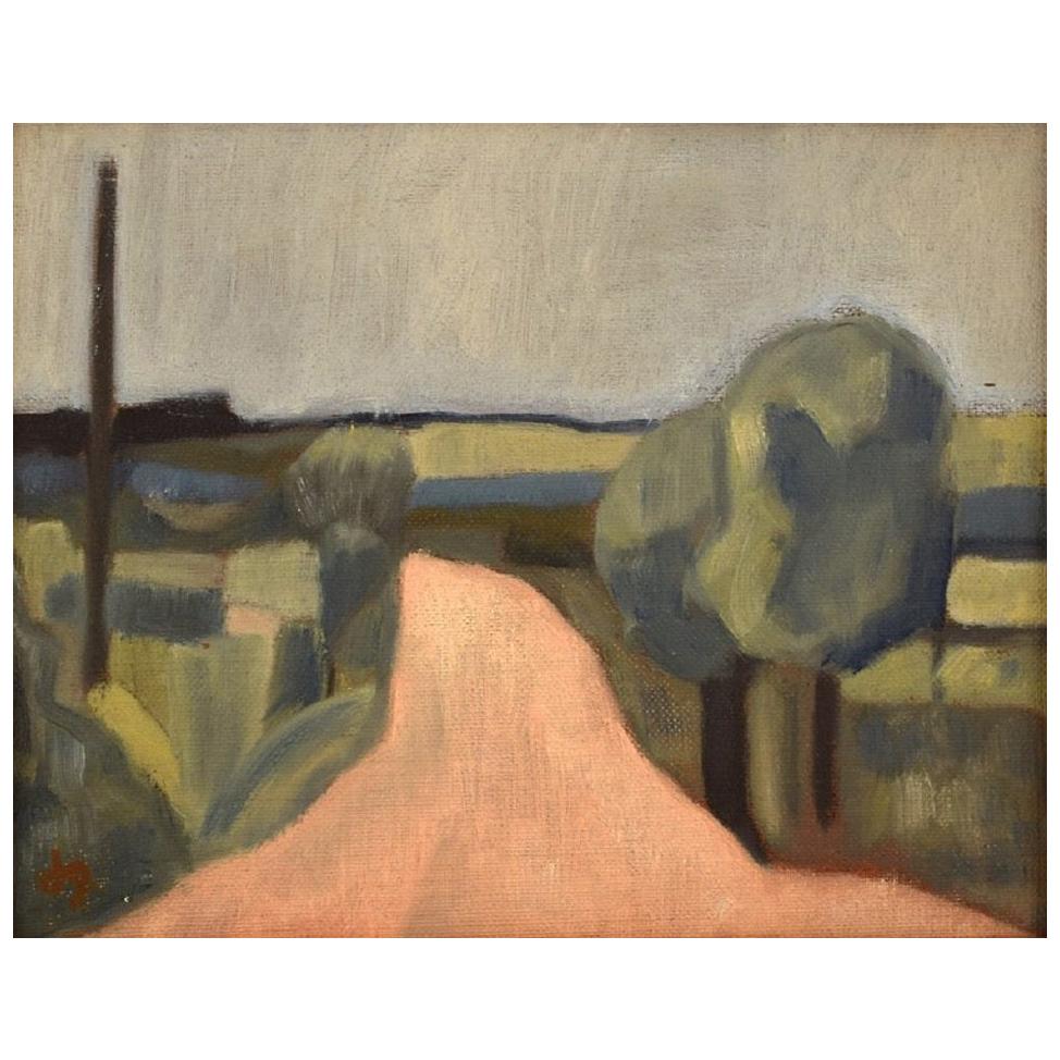 Modernist Landscape Oil by George Ivers, circa 1970s at 1stDibs