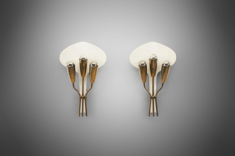 Harald Notini Model "8772/3" Wall Sconces, Sweden, 1950s For Sale at ...