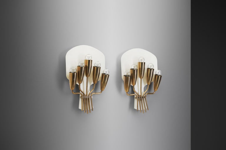 Harald Notini Model "8772/5" Wall Sconces for Arvid Böhlmarks, Sweden ...