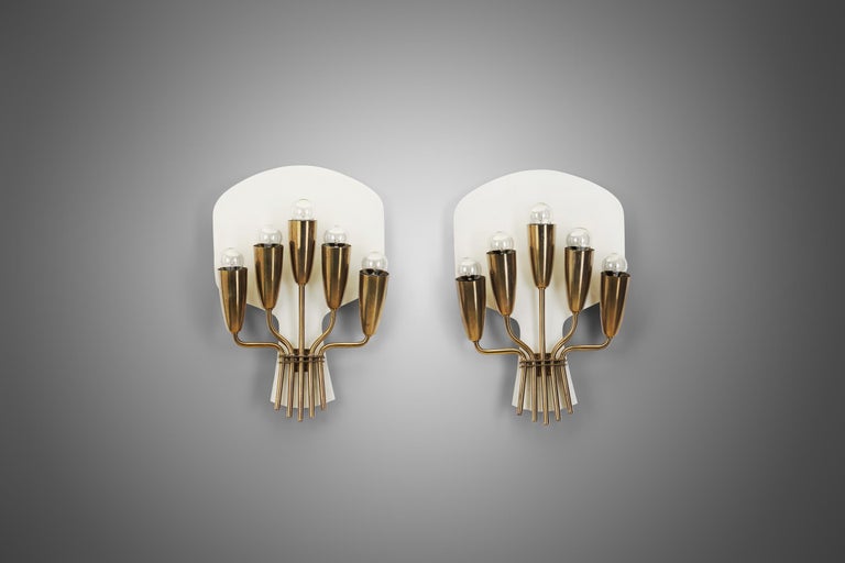 Harald Notini Model "8772/5" Wall Sconces for Arvid Böhlmarks, Sweden ...