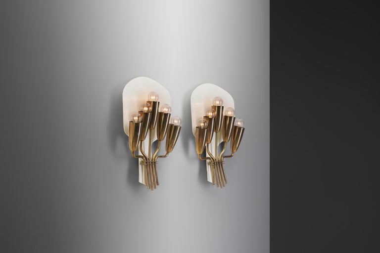 Harald Notini Model "8772/5" Wall Sconces for Arvid Böhlmarks, Sweden ...
