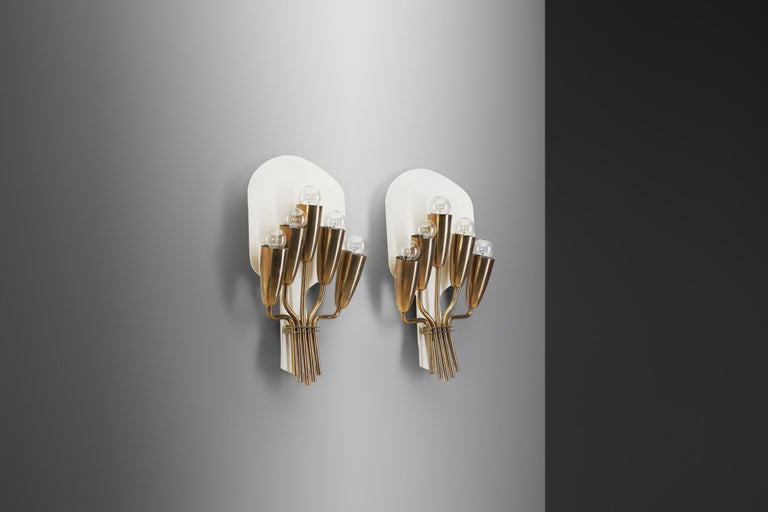 Harald Notini Model "8772/5" Wall Sconces for Arvid Böhlmarks, Sweden ...