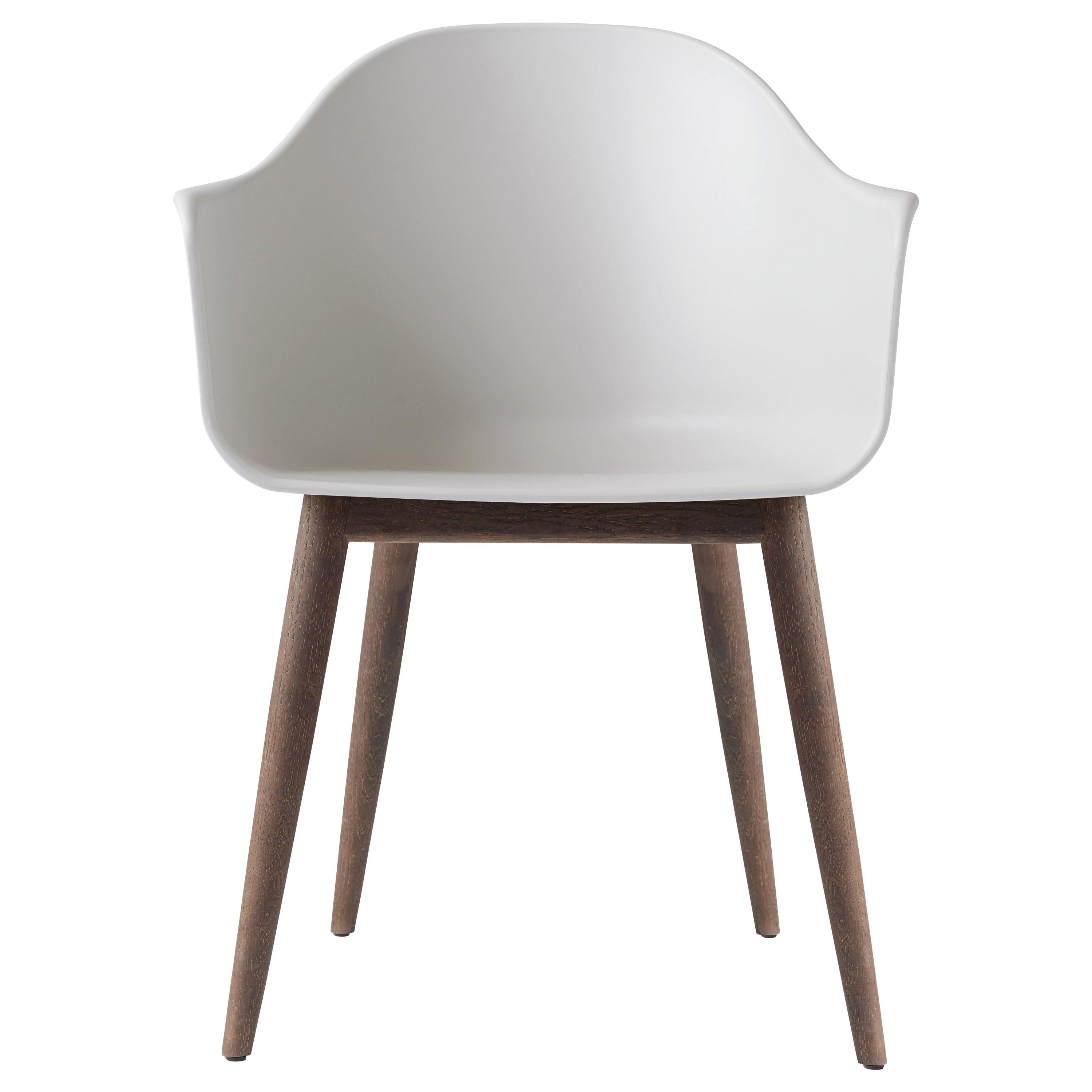 Harbour Chair, Dark Oak Legs, Light Grey Shell For Sale at 1stDibs