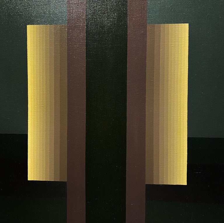 Hard-Edge Geometric Abstract Painting, Dutch 1970s, Signed and Dated ...