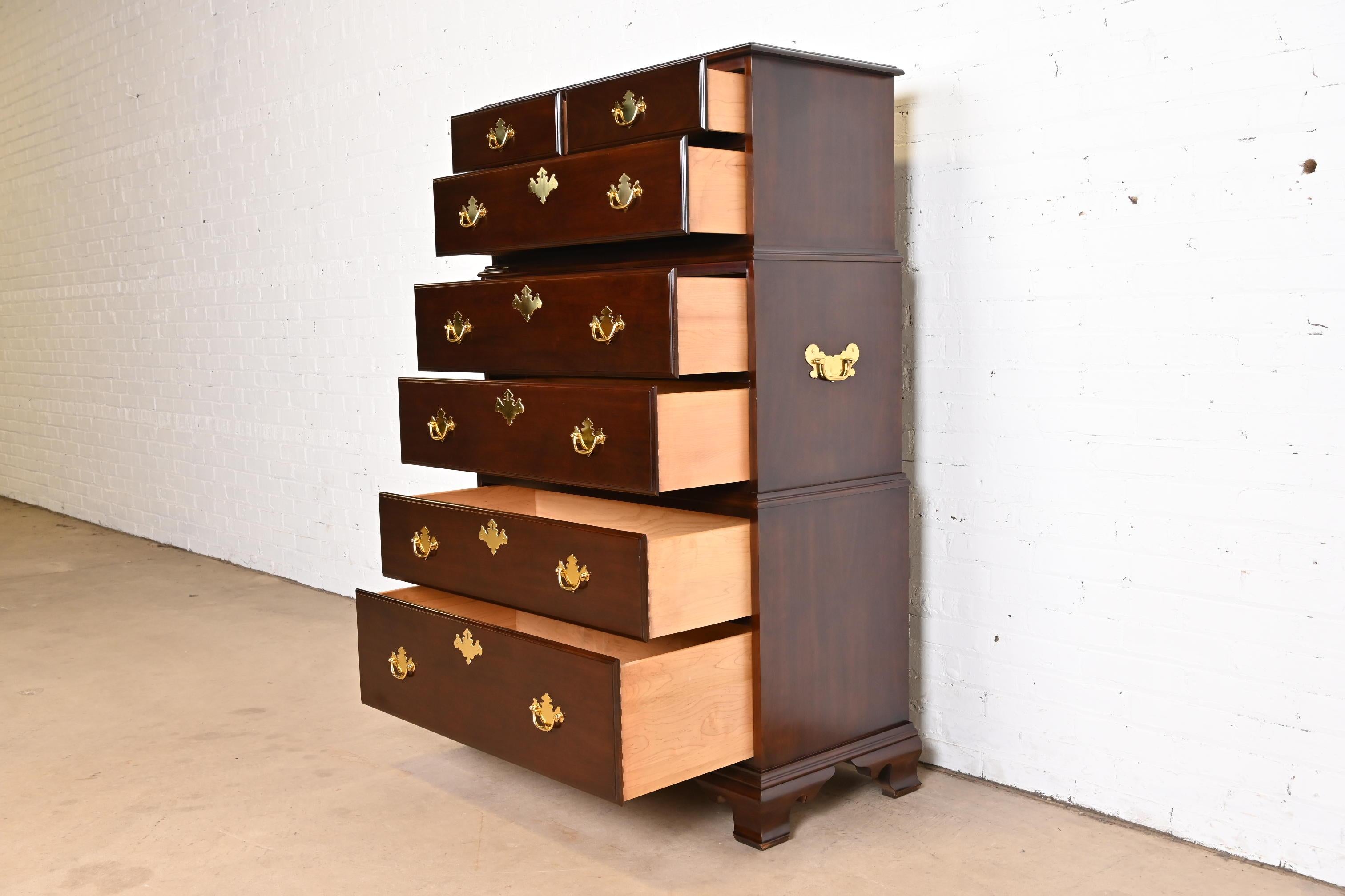 Harden Furniture Georgian Solid Mahogany Triple Chest-On-Chest Highboy ...