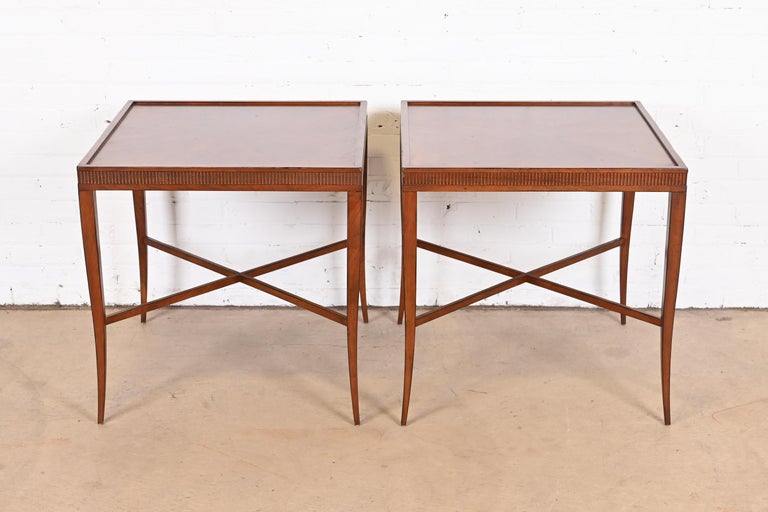 Harden Furniture Regency Inlaid Starburst Parquetry Cherry Wood Side ...