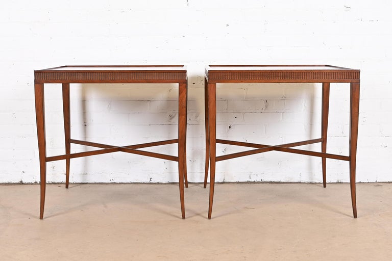 Harden Furniture Regency Inlaid Starburst Parquetry Cherry Wood Side ...