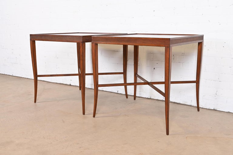 Harden Furniture Regency Inlaid Starburst Parquetry Cherry Wood Side ...