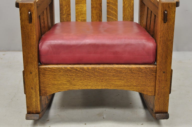 Harden Mission Oak Arts and Crafts Stickley Style Rocking Chair Rocker ...